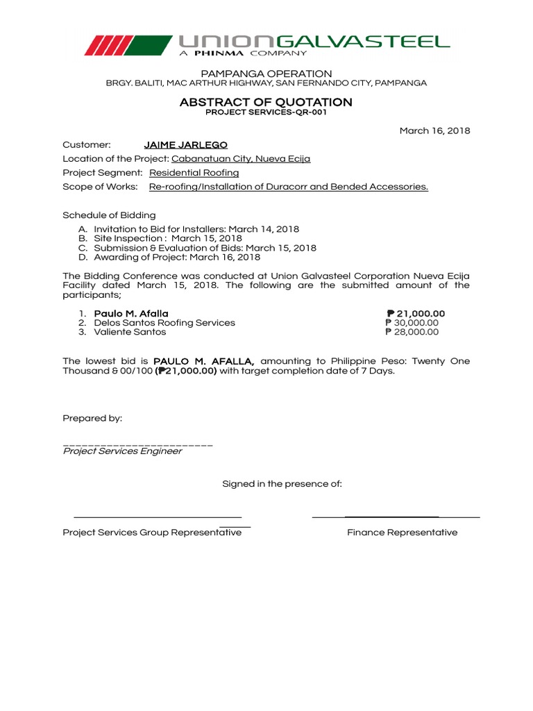 4. Abstract of Quotation