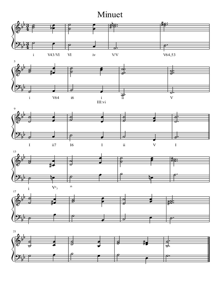 Minuet Harmonic Outline | PDF
