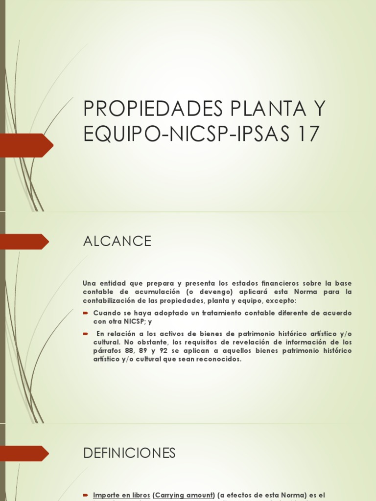 PPE NICSP 17 Propiedad, Planta y Equipo. | PDF | Depreciación | Costo