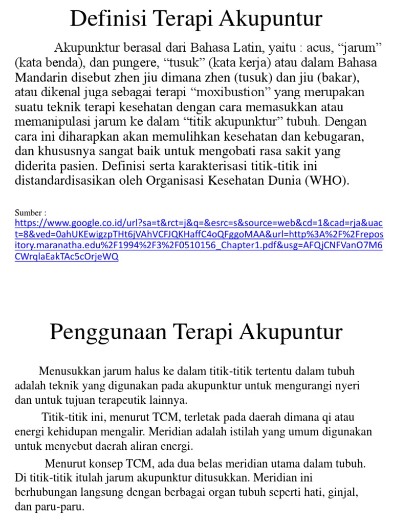 Definisi Terapi Akupuntur | PDF