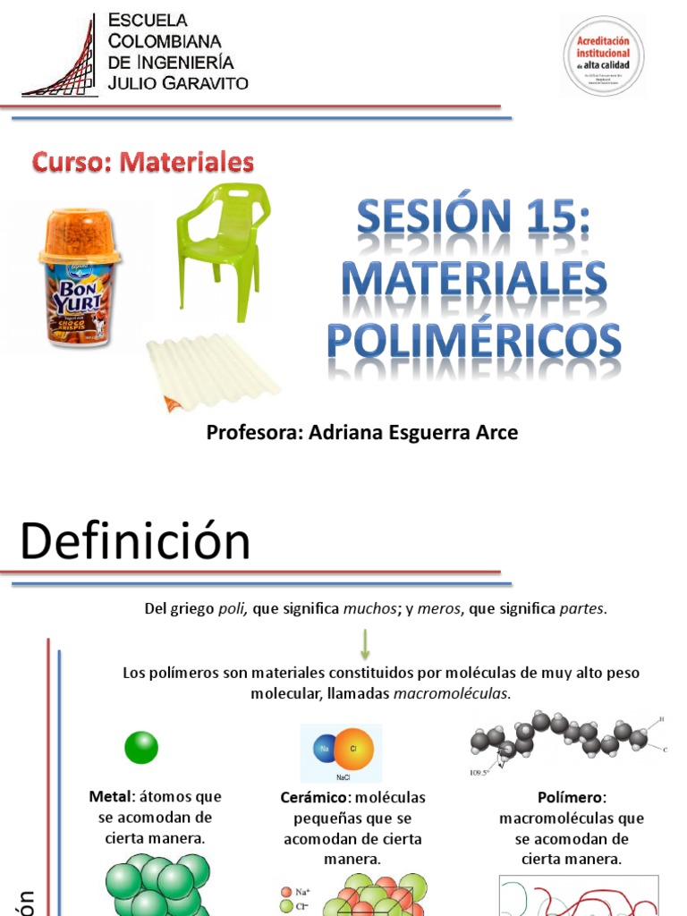 Sesión 15 - Materiales Poliméricos | PDF | Polímeros | Elastómero
