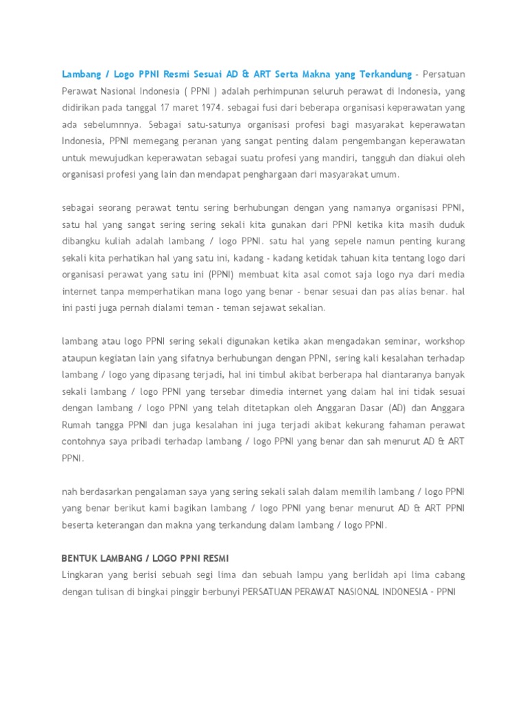 Lambang Logo PPNI | PDF