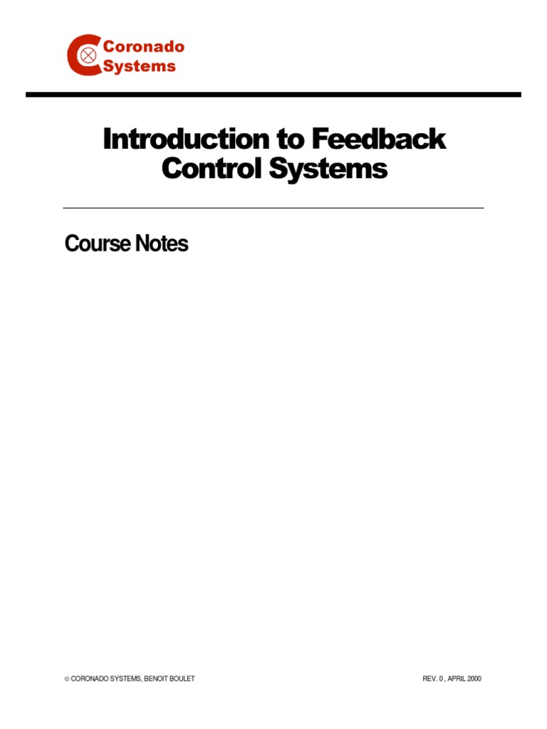 Introduction To Feedback Control Systems | PDF | Control Theory ...