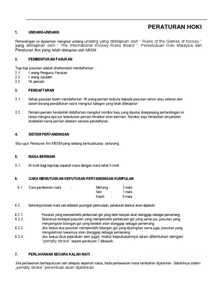 Peraturan Hoki | PDF