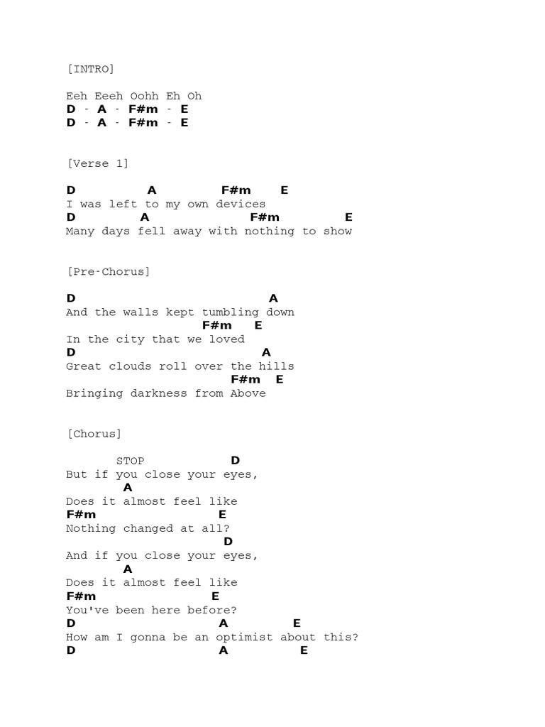 Bastille - Pompeii | PDF | Song Structure | American Songs