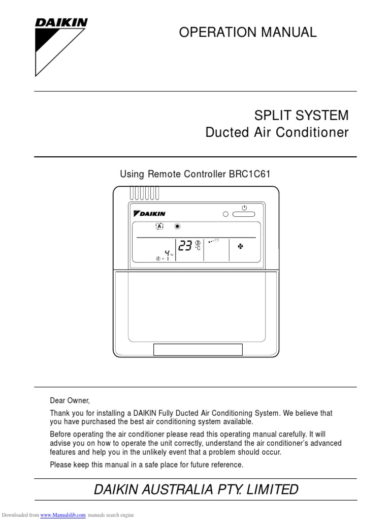 Remote Controller Brc1c61 | PDF | Air Conditioning | Switch