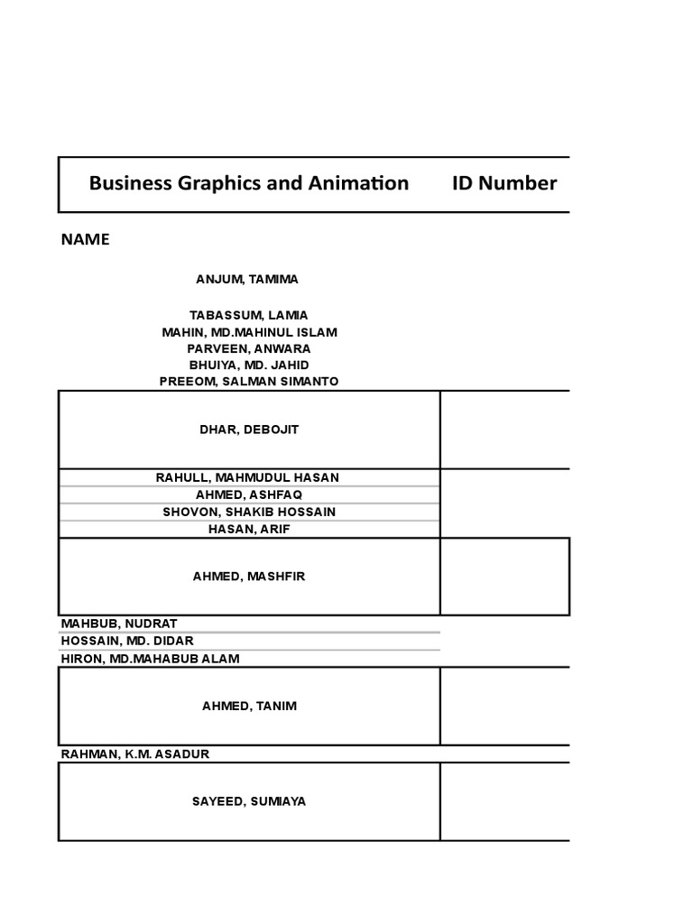 Achievement Chart-Business Graphics and Animation Section B | PDF