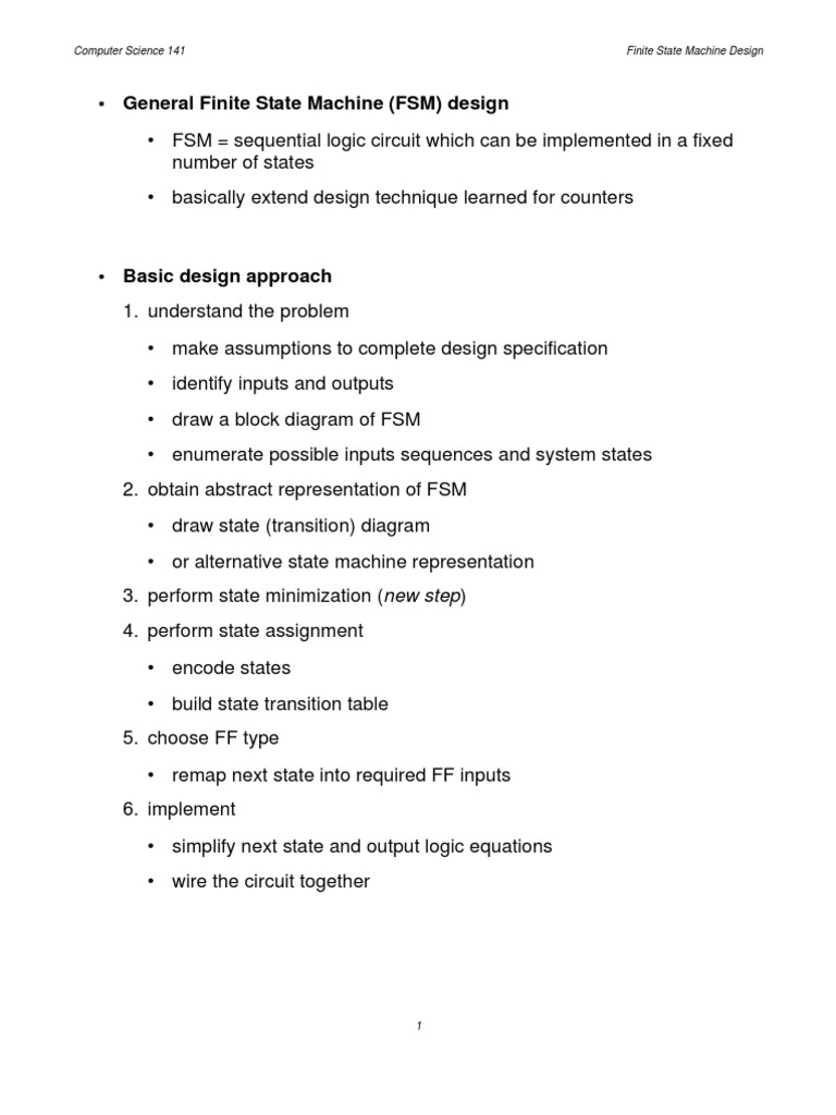 FSM Design | PDF