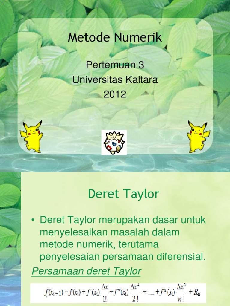 Deret Taylor dalam Metode Numerik | PDF