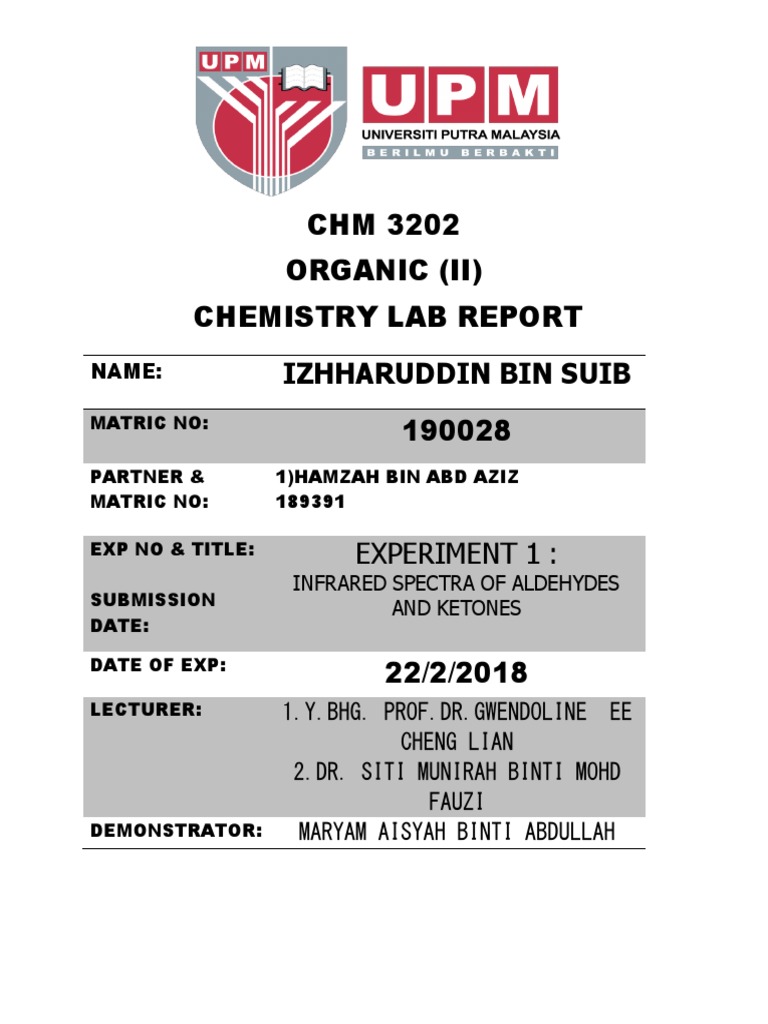 Experiment 1 | PDF | Infrared Spectroscopy | Ketone