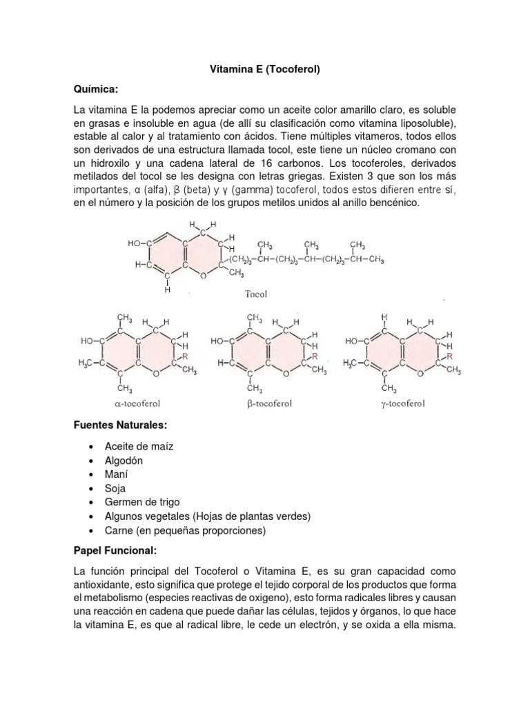 Vitamina E | PDF | Vitamina e | Vitamina