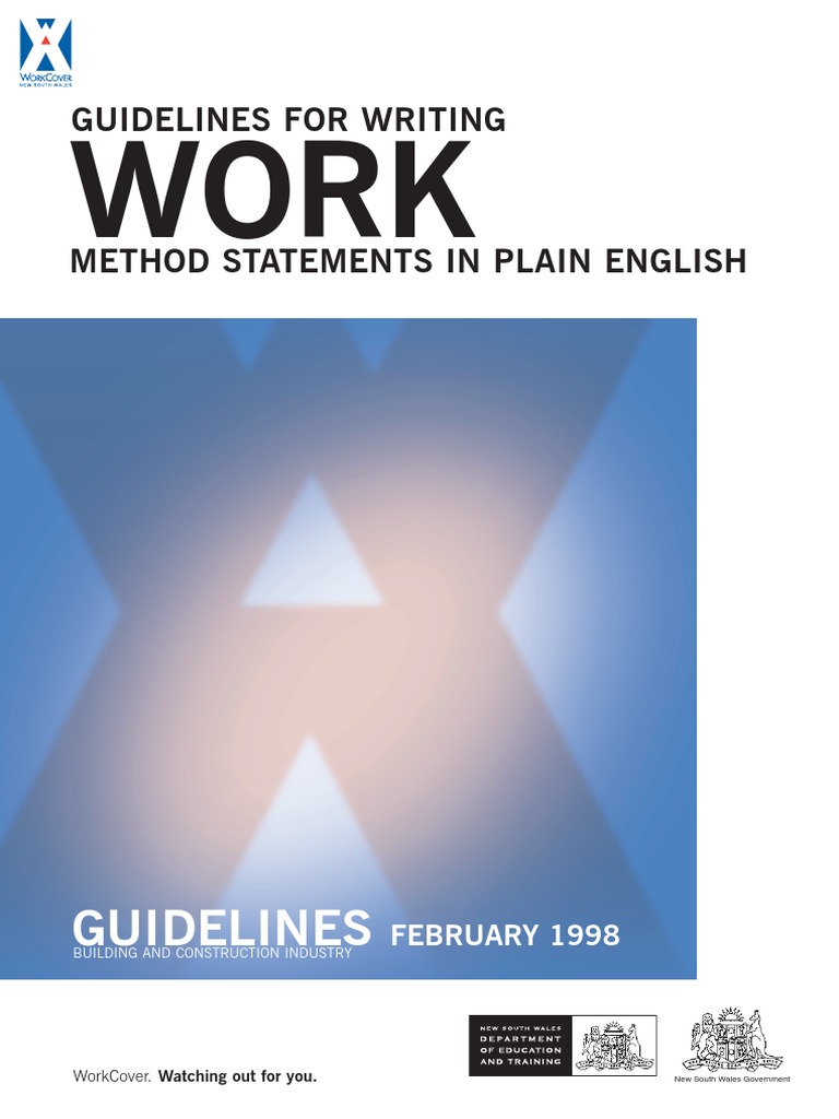 Writing Work Method Statement Plain English Guidelines 0231 PDF | PDF | Science | Engineering
