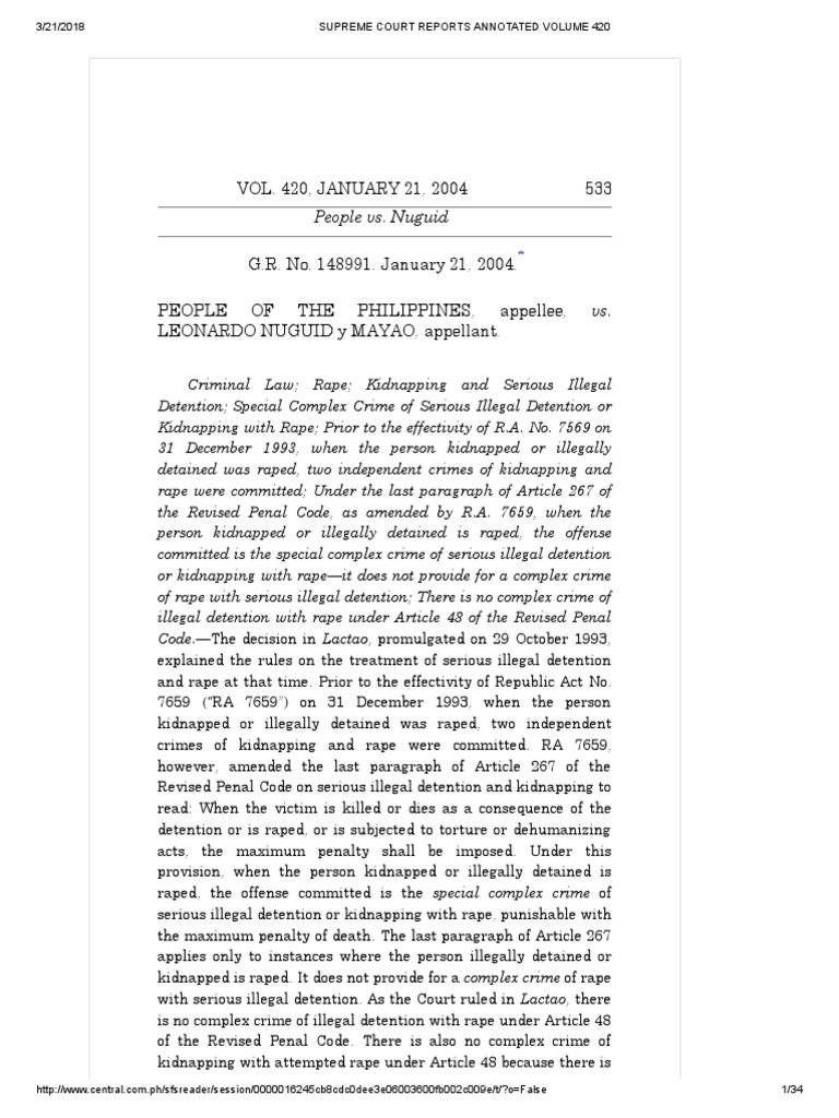 People Vs Nuguid | PDF | Kidnapping | Crime & Violence