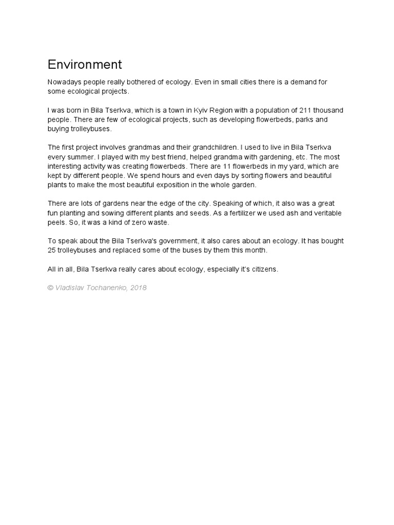 Essay: Environment | PDF