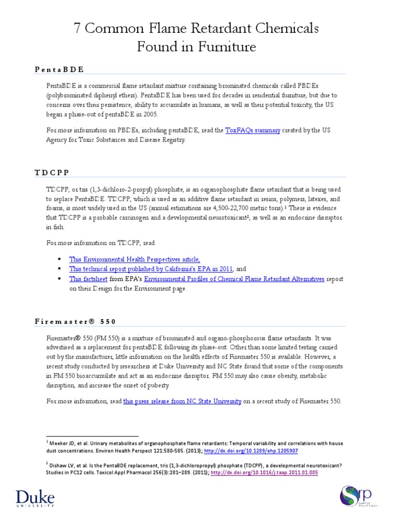 7 Common Flame Retardants | PDF | Occupational Safety And Health ...