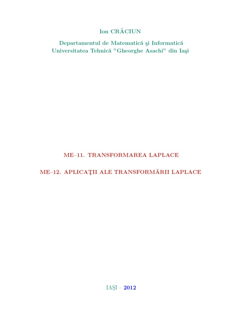 TL (Transformata Laplace) PDF | PDF