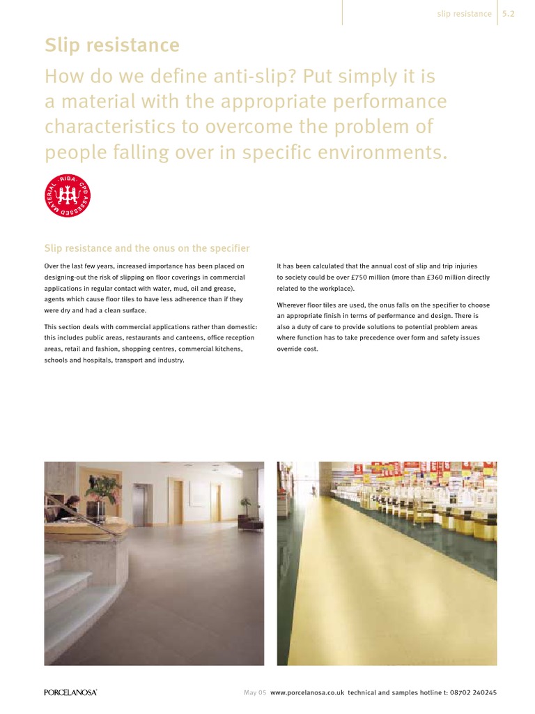 Floor Slip Resistance PDF | PDF | Friction | Materials