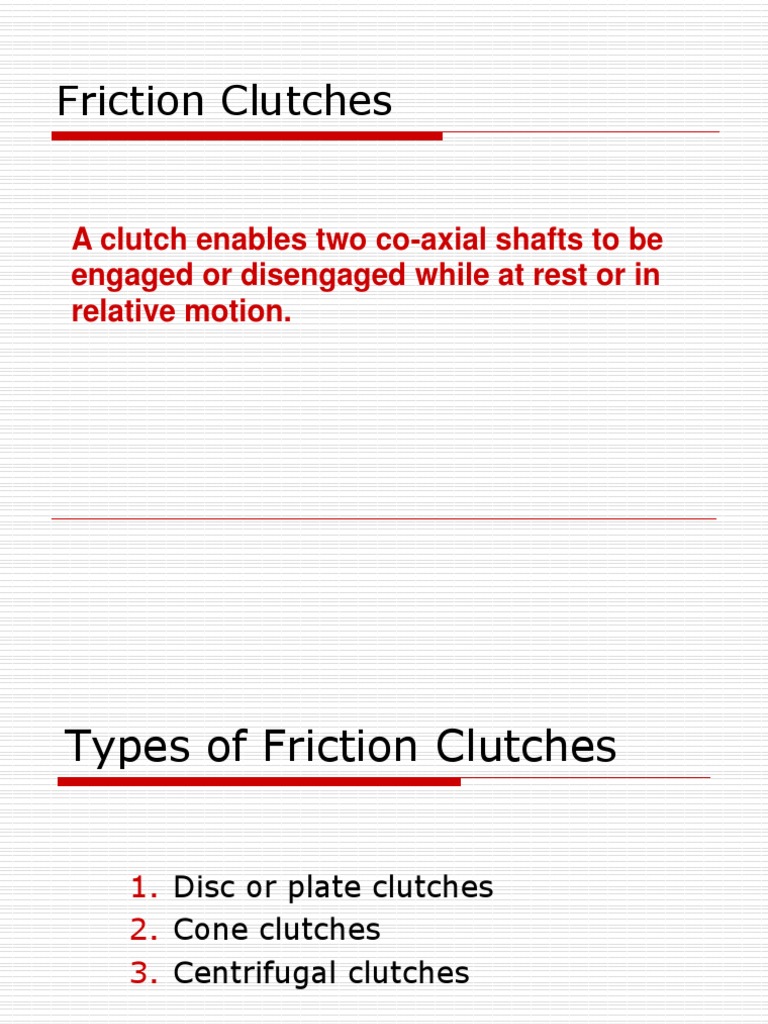 Types of Friction Clutches Explained | PDF | Clutch | Kinematics