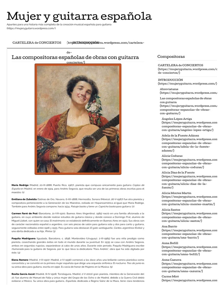 Compositoras españolas guitarra | PDF | Piano | Coro
