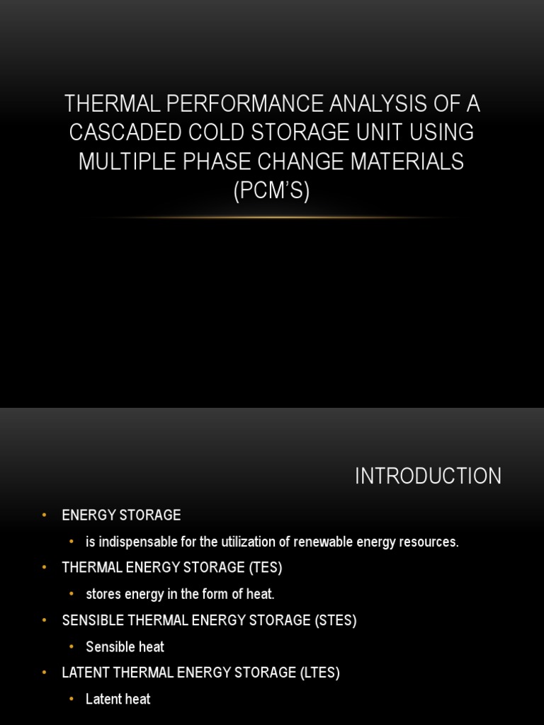 Thermal Performance Analysis of A Cascaded Cold Storage | PDF | Energy ...