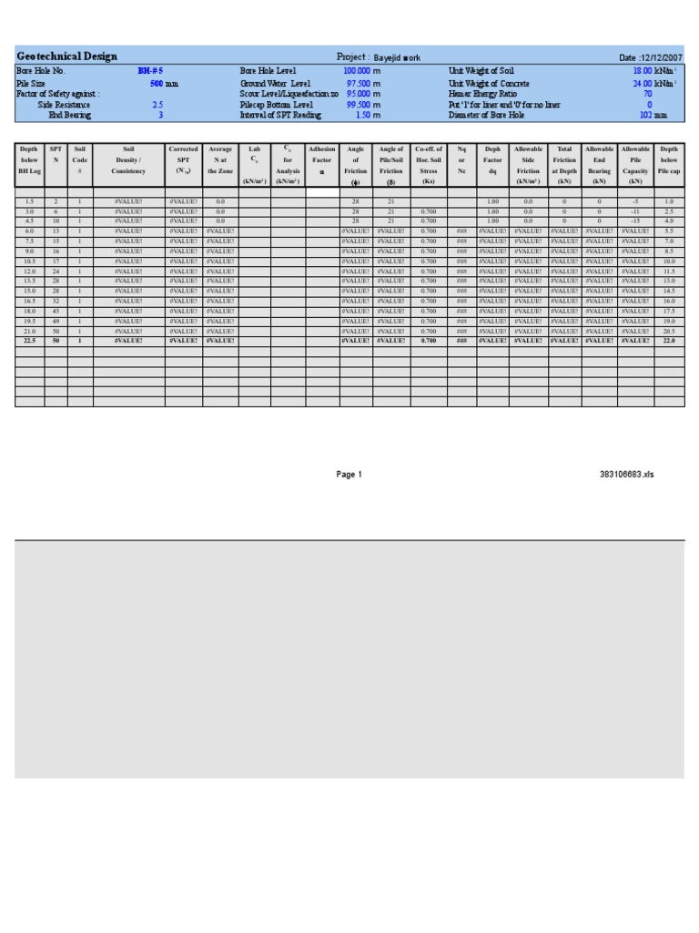 GeoTechnical Design of Pile | PDF | Deep Foundation | Geotechnical ...