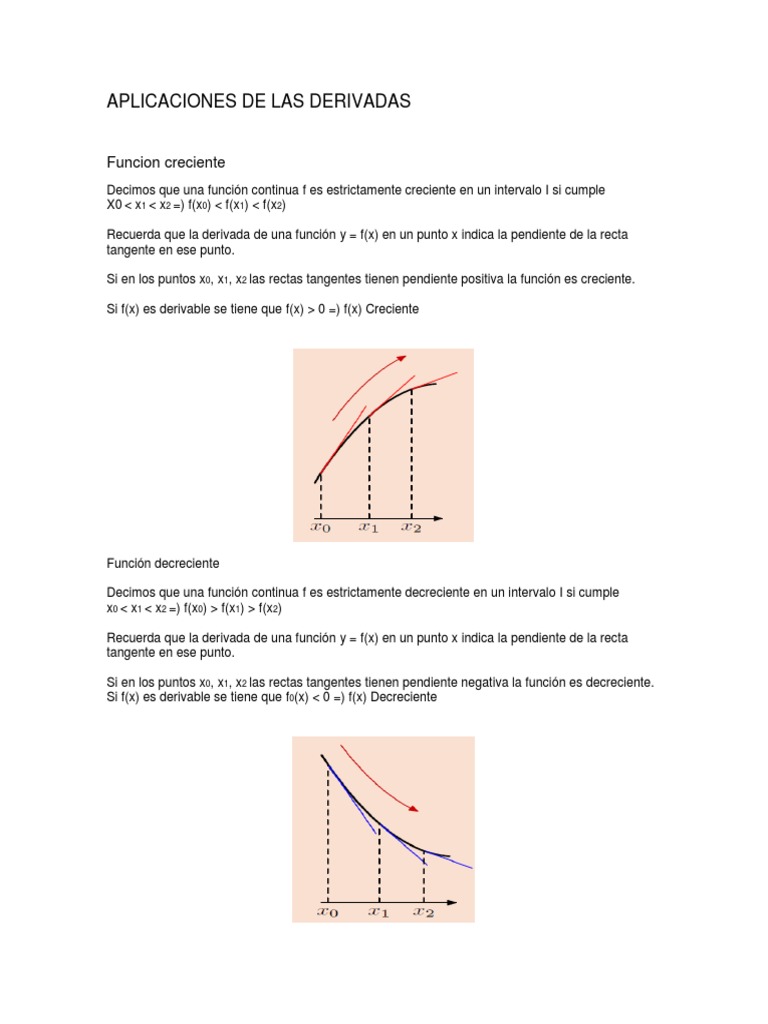Aplicaciones de Las Derivadas | PDF | Derivado | Pendiente