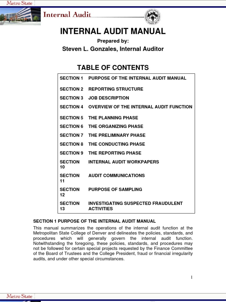 Internal Audit Manual New | PDF | Internal Audit | Internal Control