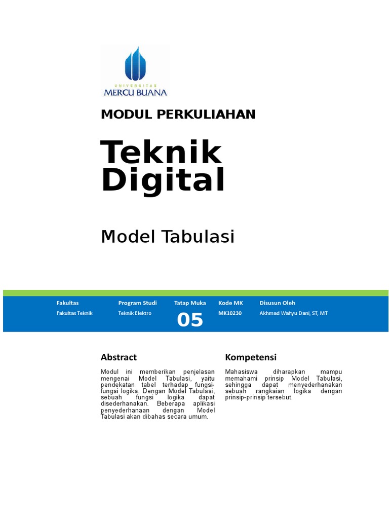 05 TD Model Tabulasi | PDF
