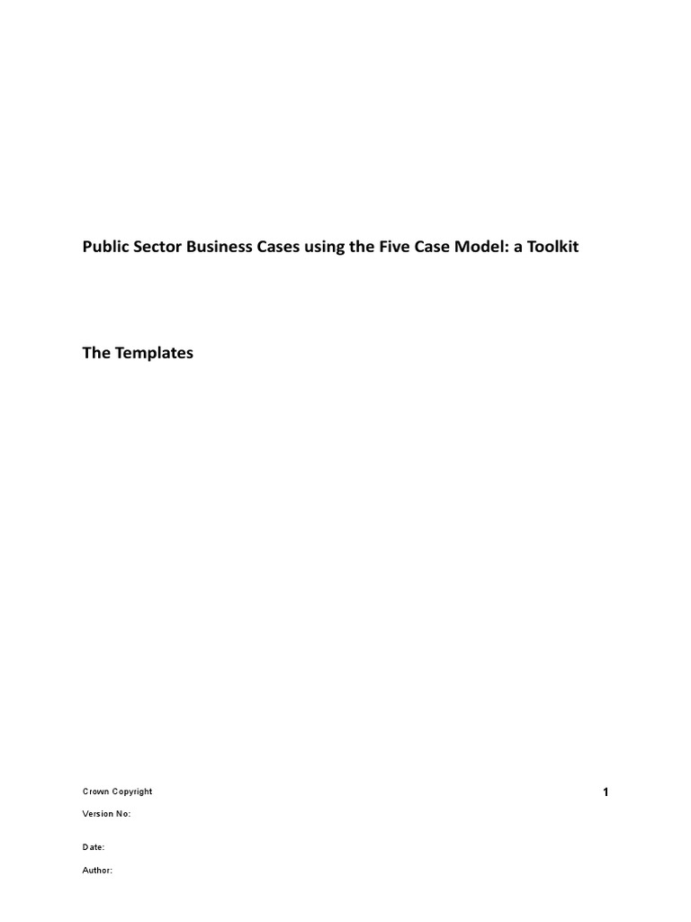 Green Book Guidance Public Sector Business Cases Using The Five Case ...