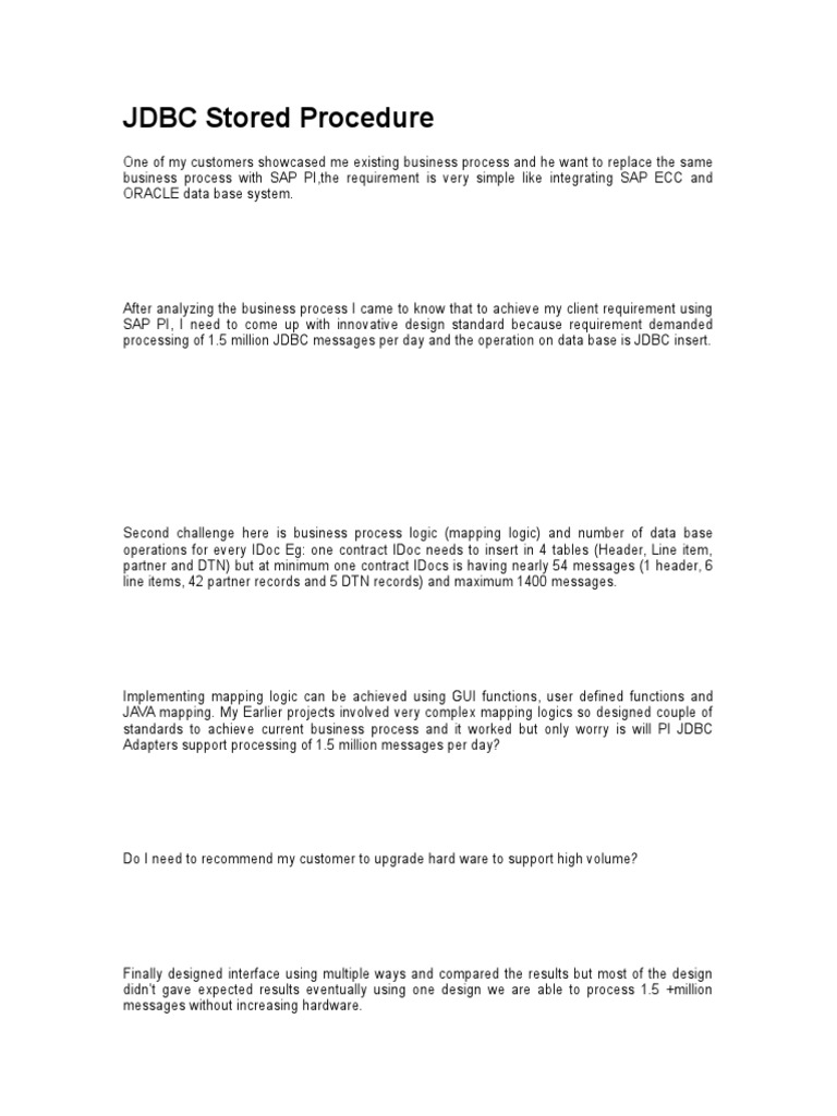 JDBC Stored Procedure | Download Free PDF | Subroutine | Databases