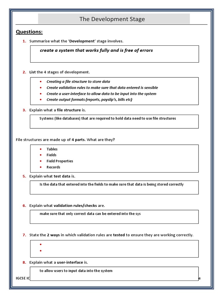 The Development Stage: Questions | PDF | Information Retrieval ...