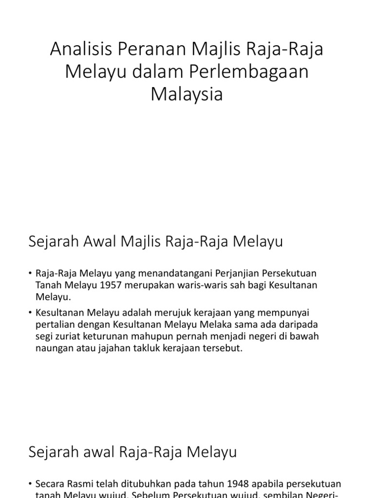 Analisis Peranan Raja-Raja Melayu | PDF