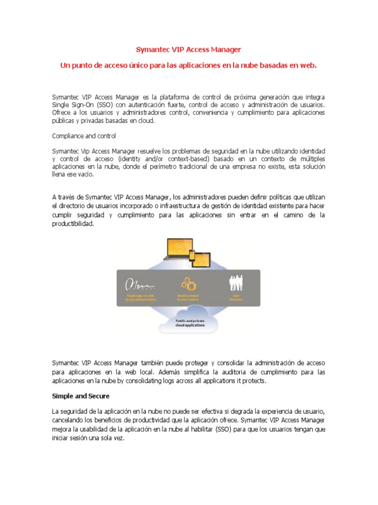Symantec VIP Access Manager | PDF | Computación en la nube | Redes de ...