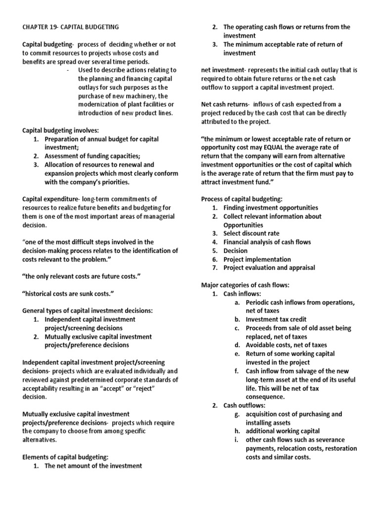 MANACC Chapter19 | PDF | Capital Budgeting | Net Present Value