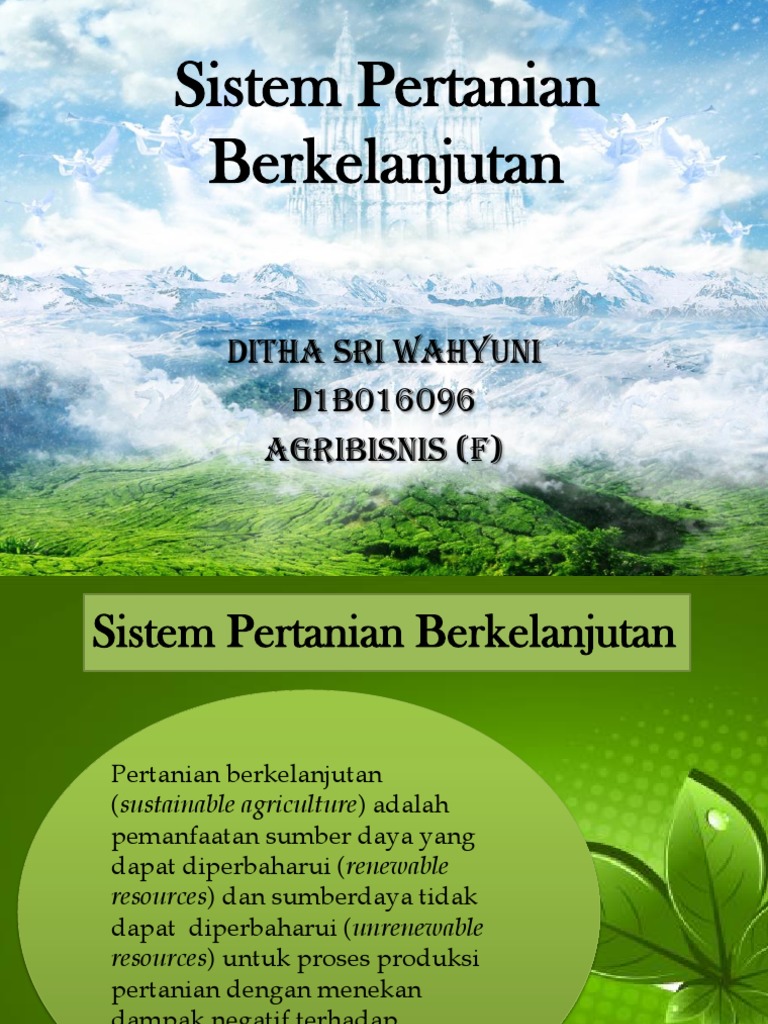Sistem Pertanian Berkelanjutan | PDF | Sains & Matematika
