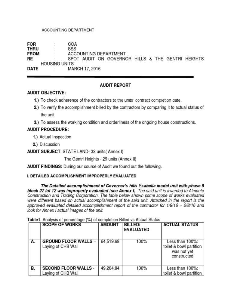 Accounting Department | PDF | Audit | Business