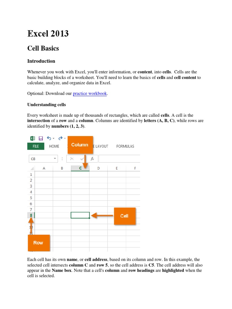 LO 1.3 Modify Cell Structures and Formats | PDF | Microsoft Excel ...