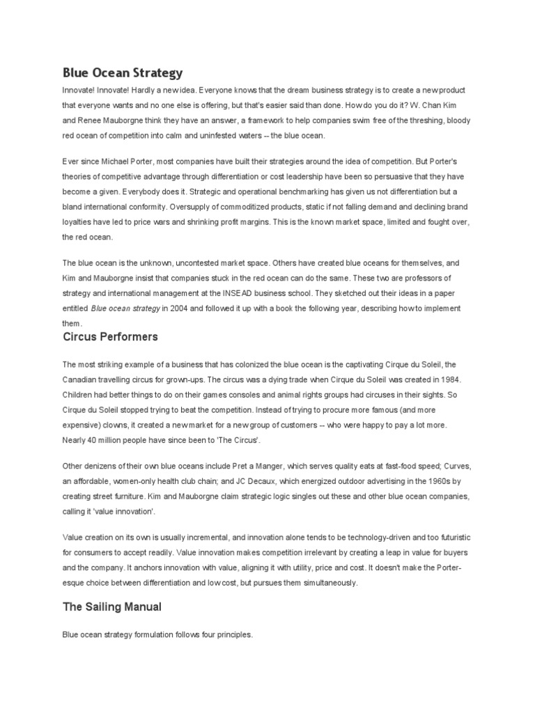 Blue Ocean Strategy | PDF | Business | Economies