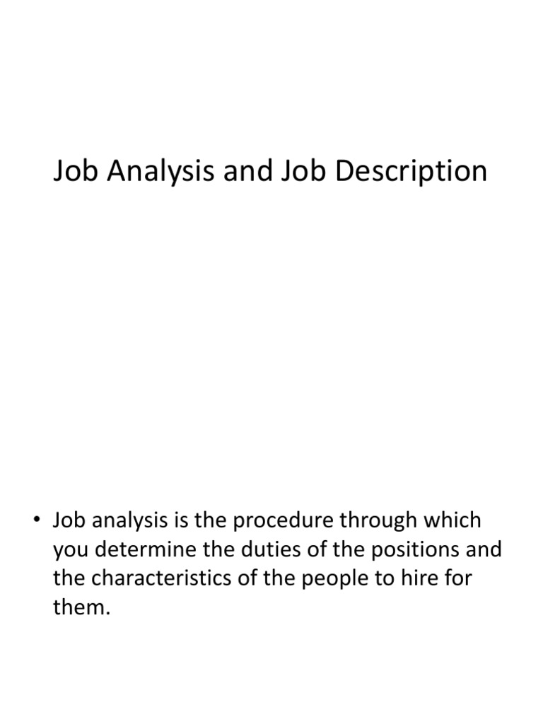 Job Analysis and Job Description | PDF | Specification (Technical ...