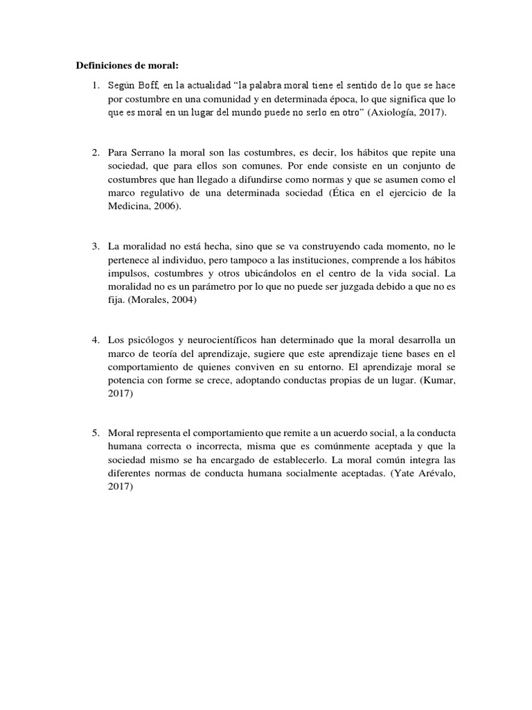 Definiciones + Conclusion | PDF | Moralidad | Comportamiento