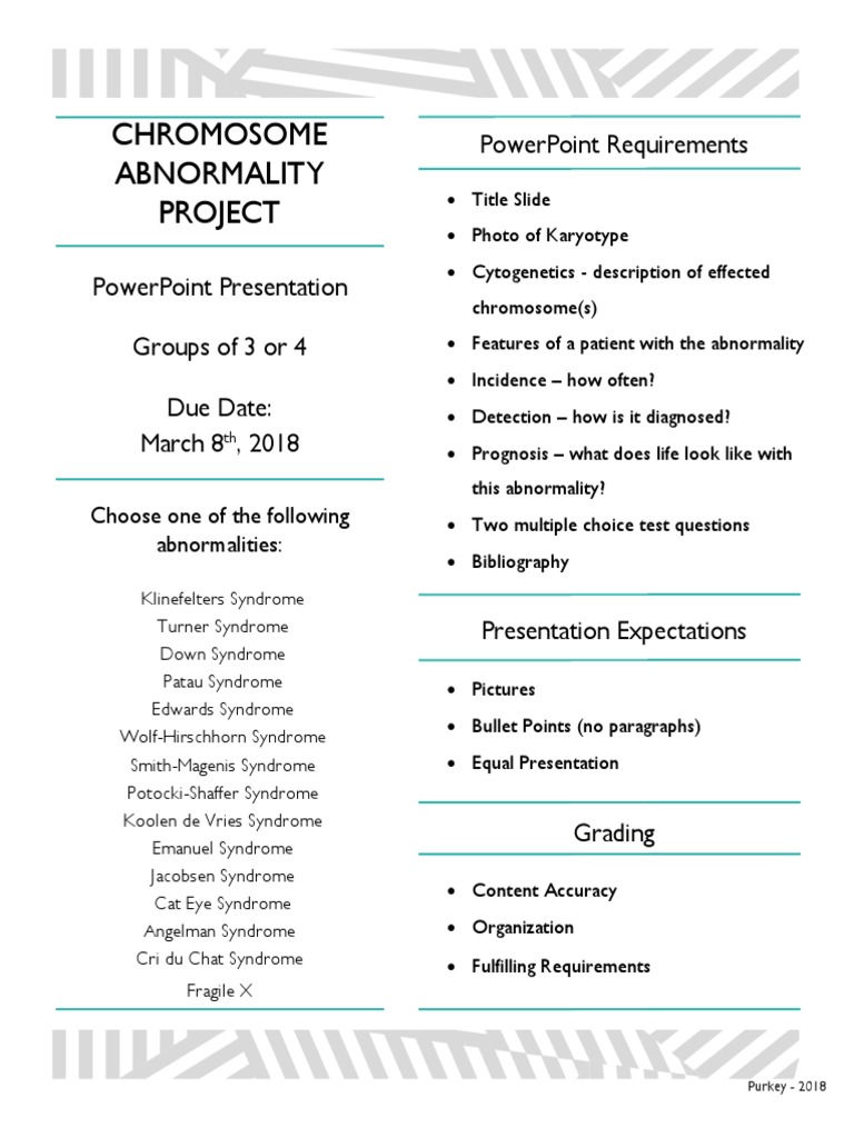 Chromosome Abnormality Project Guide | PDF | Wellness | Science ...