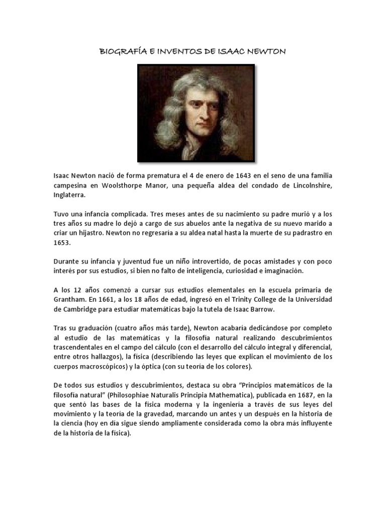 Isaac Newton Inventos