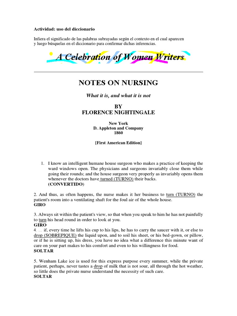 Notes On Nursing: What It Is, and What It Is Not | PDF | Health ...