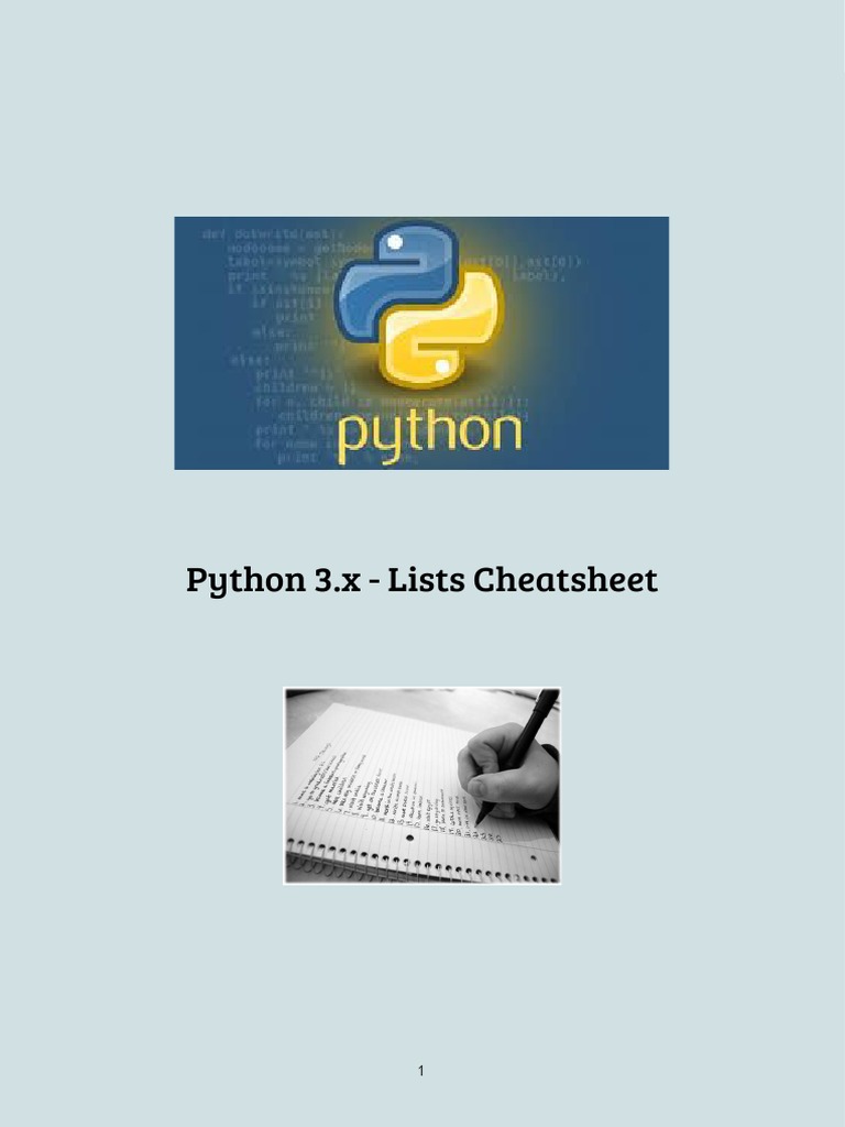 Python 3.x Lists Cheatsheet | PDF | String (Computer Science ...