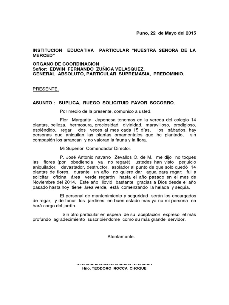 Carta Modelo 2 | PDF