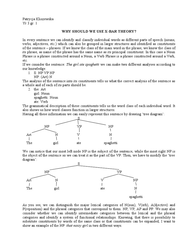X Bar Theory | PDF | Phrase | Lexical Semantics