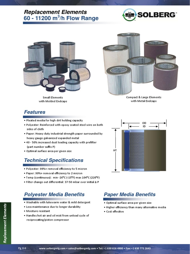60 - 11200 M /H Flow Range: Replacement Elements | PDF | Industries ...