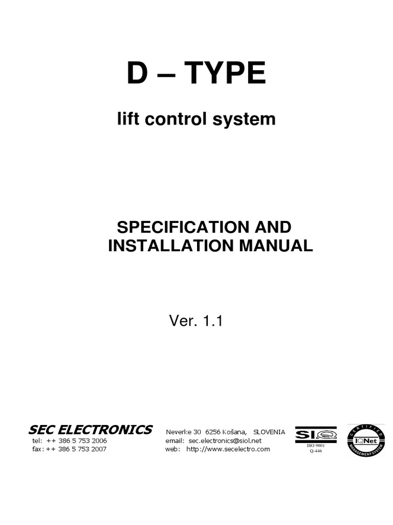 D - Type: Lift Control System | PDF | Power Supply | Elevator