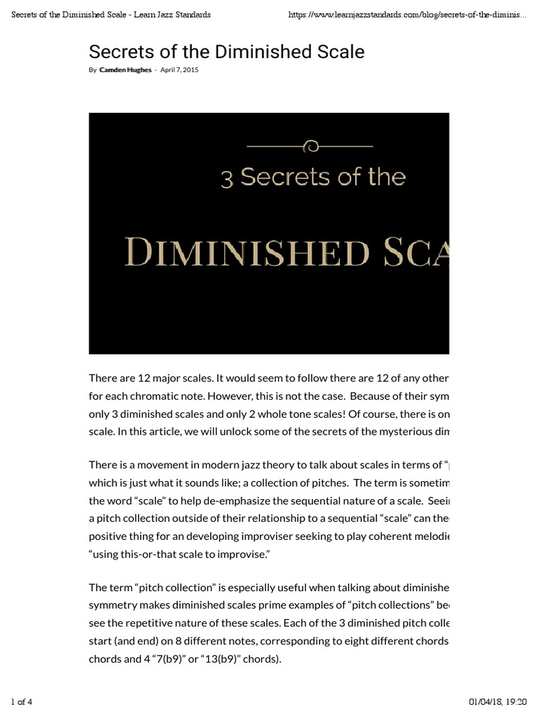 Secrets of The Diminished Scale | PDF | Scale (Music) | Chord (Music)