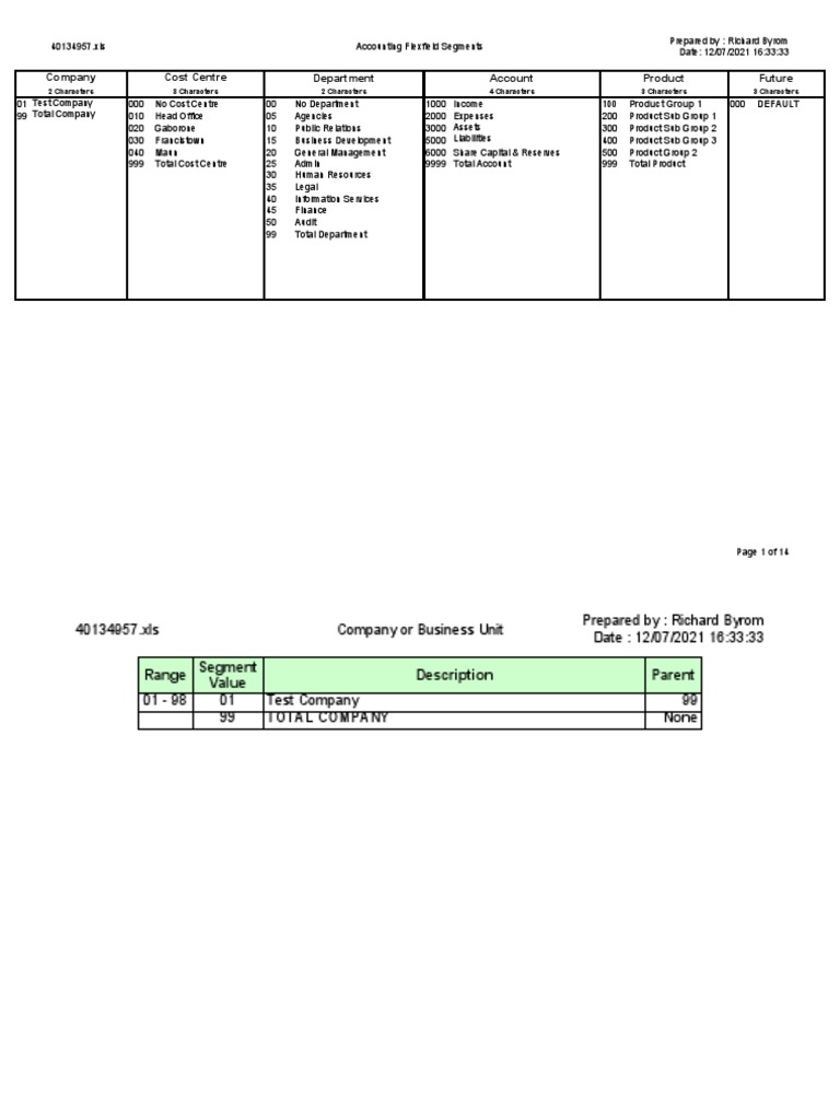 Oracle Chart of Accounts | PDF | Depreciation | Current Account
